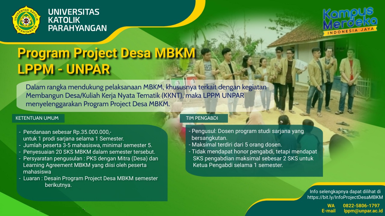 Program Project Desa MBKM UNPAR Tahun 2021-2022 - Lembaga Penelitian ...